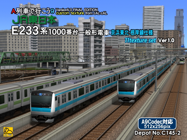 No.C145-2【A列車で行こう9車両バリエーションテクスチャ】 JR東日本 E233系1000番台一般形電車/京浜東北･根岸線仕様テクスチャガイド